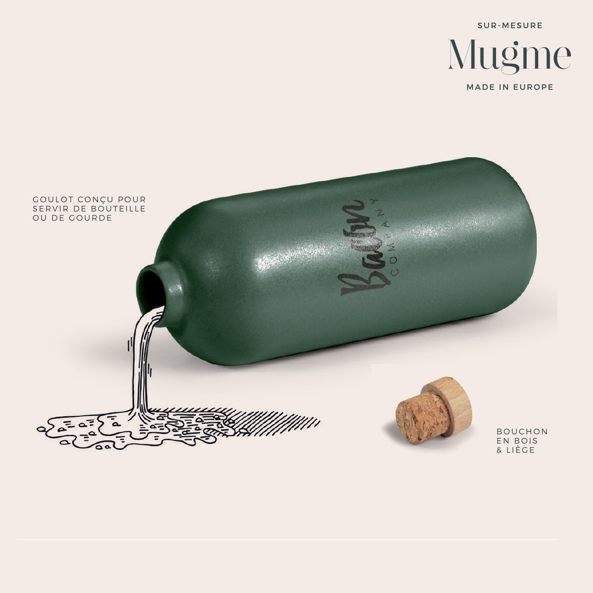 Bouteille d’eau en céramique, 580 ml, collection MugMe, Fabrication ...