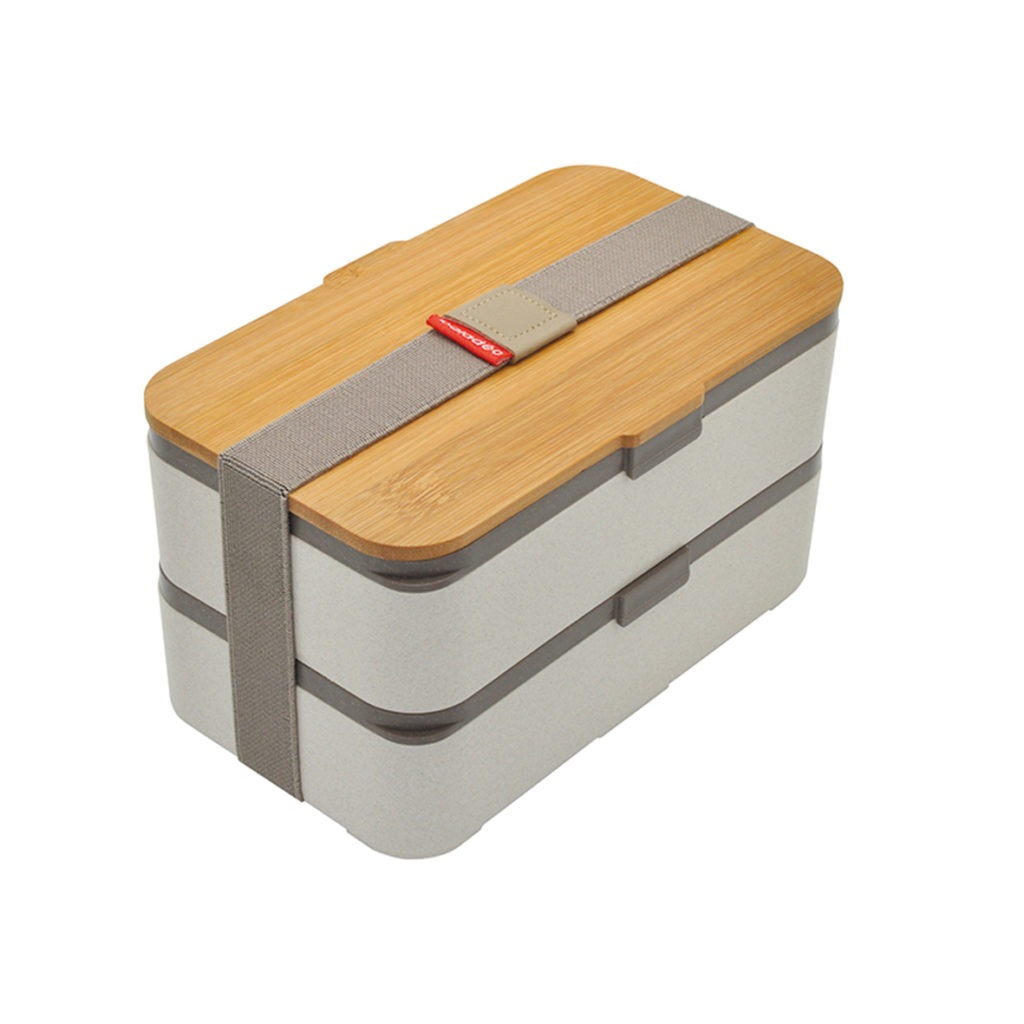 Boite repas, Bento en cosse de riz, avec couvercle en bambou ...